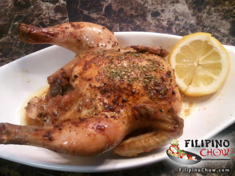 Garlic Herb Roasted Chicken (Lechon Manok) - Filipino Chow