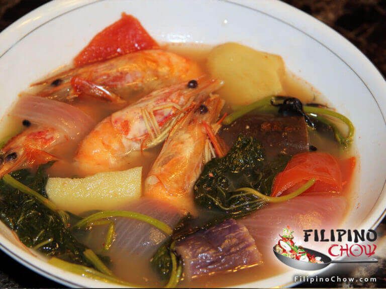 Sinigang Na Hipon (Shrimp in Sour Soup) - Filipino Chow